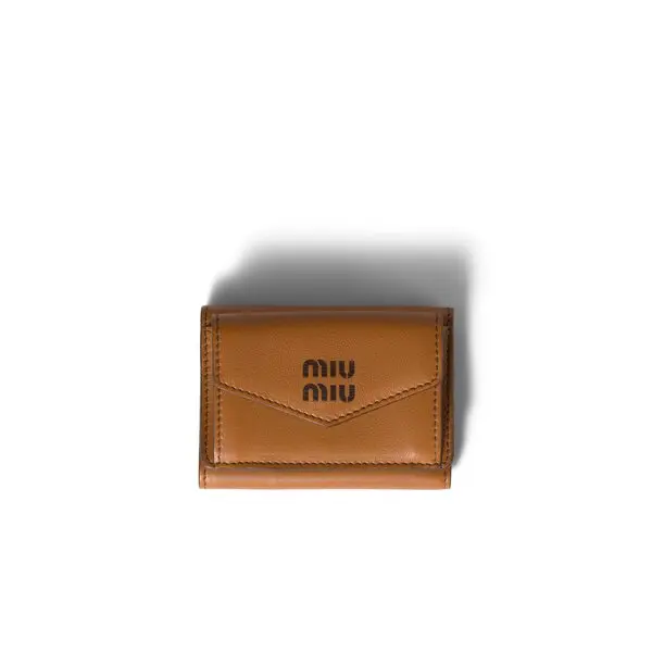 Miu Miu Small Leather Wallet - Cognac/palisander