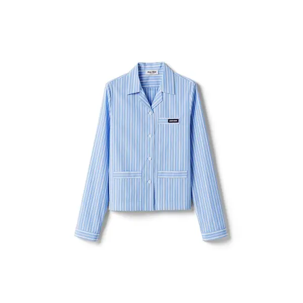Miu Miu Striped Poplin Pajama Shirt