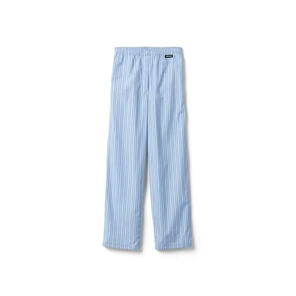 Miu Miu Striped Poplin Pajama Pants - Light Blue