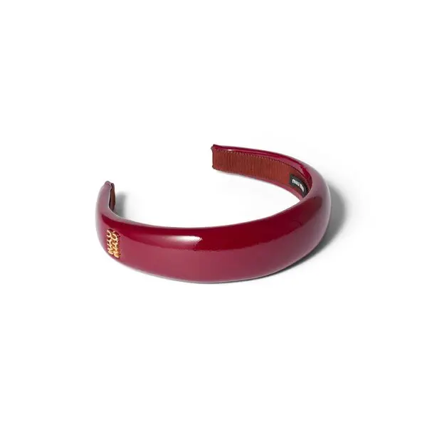 Miu Miu Patent Leather Headband - Crimson