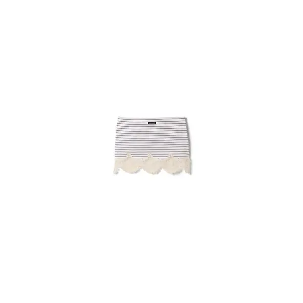 Miu Miu Lace-trimmed Striped Jersey Miniskirt - White/blue
