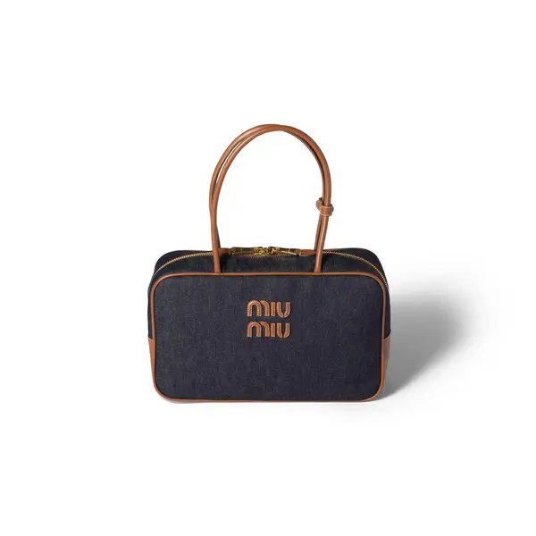 Miu Miu Beau Denim Bag - Blue/brandy