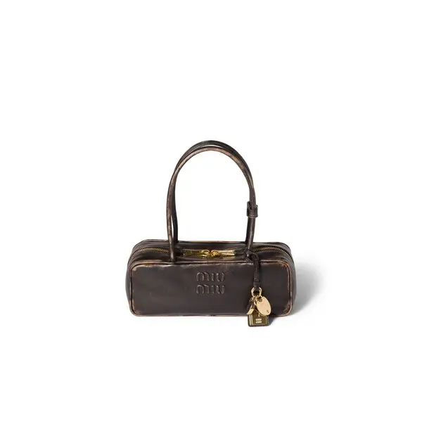 Miu Miu Beau Nappa Leather Bag - Coffee