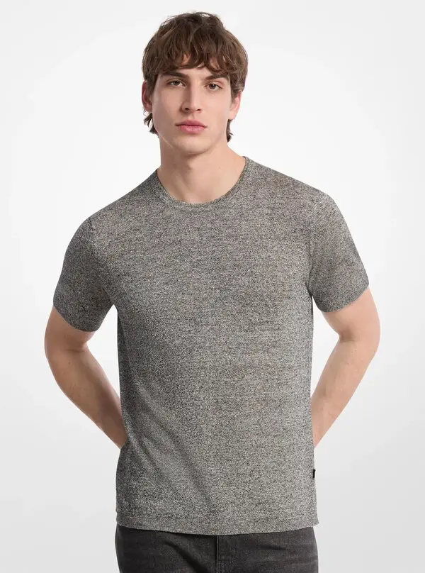 Michael Kors Linen And Cotton T-shirt In Size By - Black