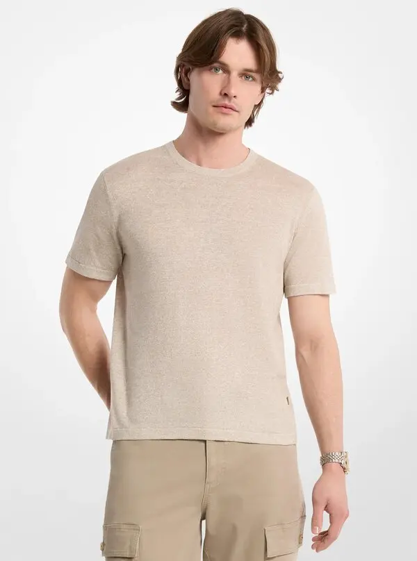 Michael Kors Linen And Cotton T-shirt - Green
