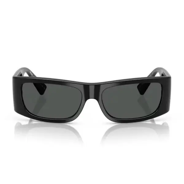Versace Lens Logo Rectangle Sunglasses - Black