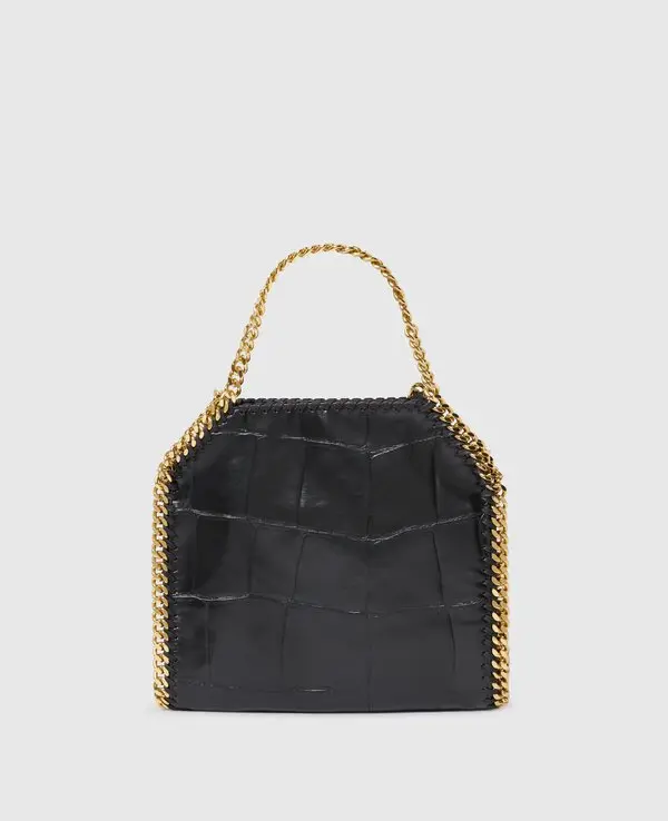 Stella McCartney Falabella Crocodile-embossed Mini Tote - Black