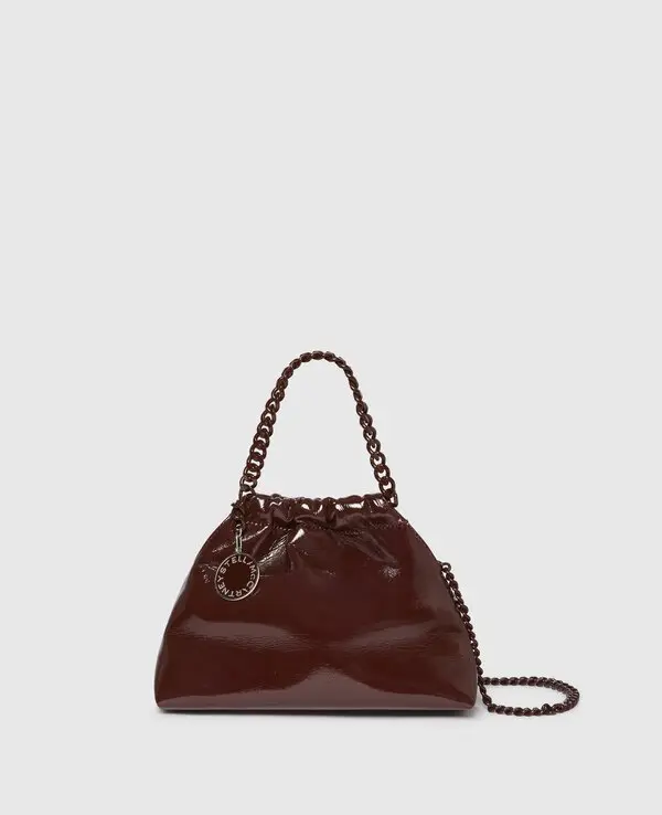 Stella McCartney Falabella Patent Drawstring Crossbody Bag - Moka