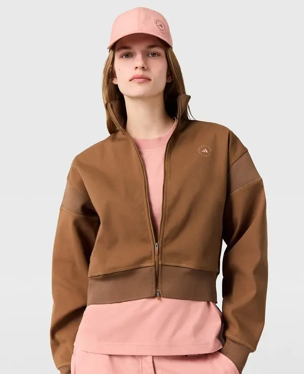 Stella McCartney Logo Funnel-neck Full-zip Sweatshirt - Brown