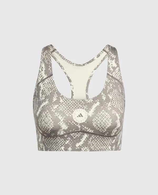 Stella McCartney Truepurpose Power Impact Snake Print Training Bra - Beige