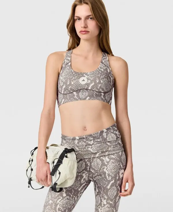 Stella McCartney Truepurpose Power Impact Snake Print Training Bra - Beige