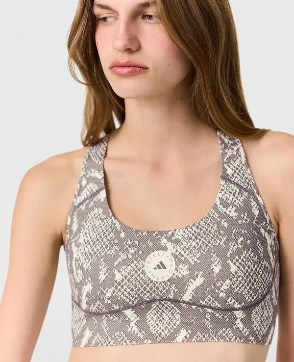 Stella McCartney Truepurpose Power Impact Snake Print Training Bra - Beige