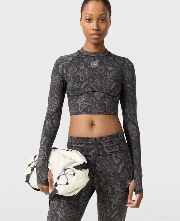 Stella McCartney Truepurpose Training Long-sleeve Cropped Top - Brown