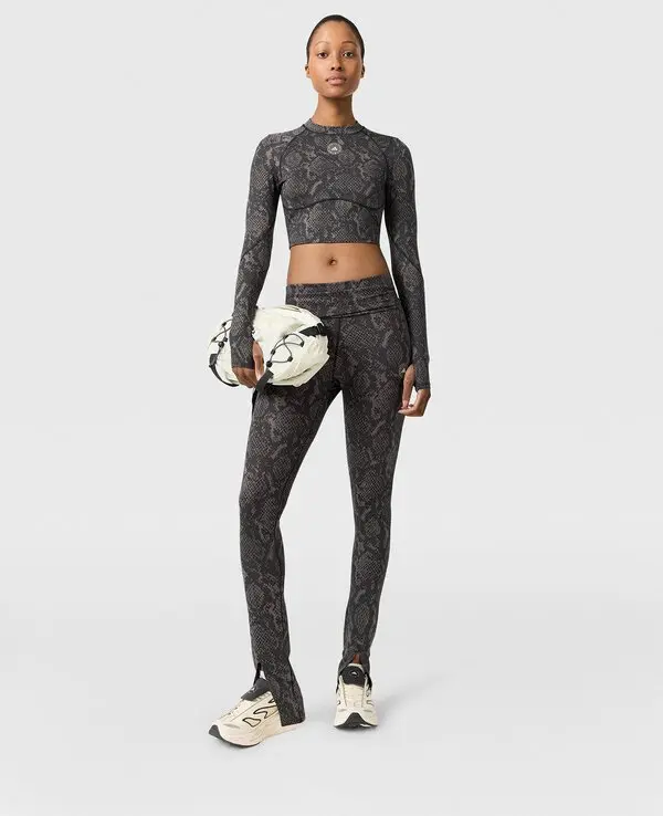 Stella McCartney Truepurpose Training Long-sleeve Cropped Top - Brown