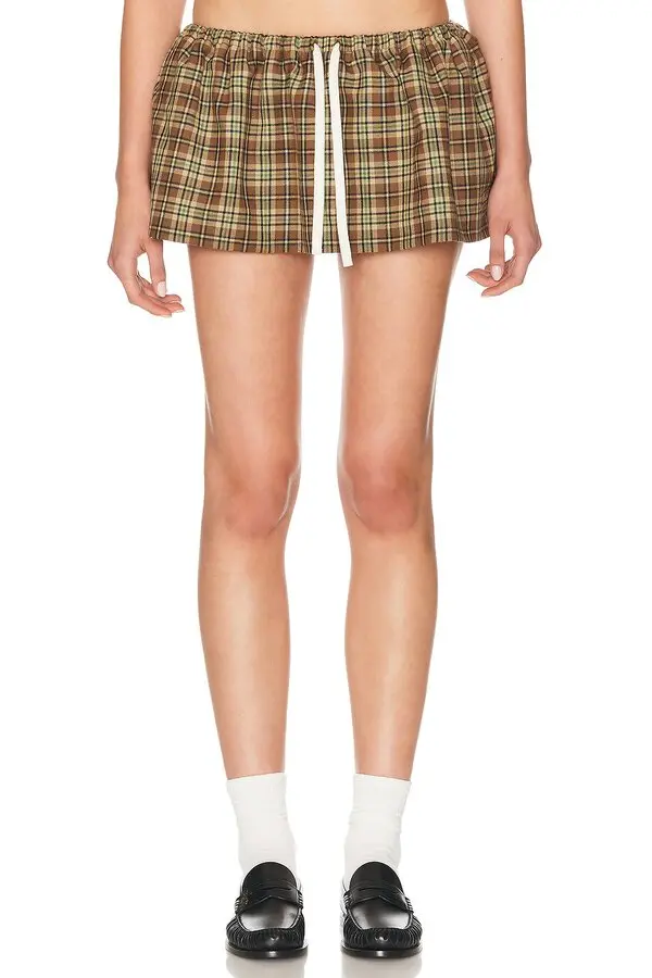 Miu Miu Drawstring Waist Mini Skirt