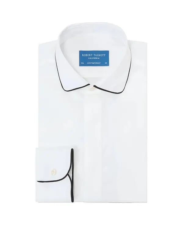 Robert Talbott Reeves Piped Formal Contemporary Fit Shirt - White