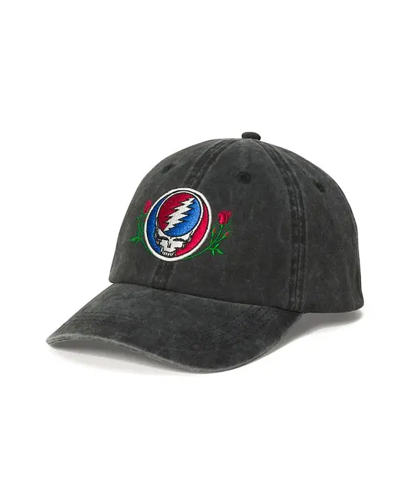 Junk Food Clothing Grateful Dead Rose Cap - Vintage Black