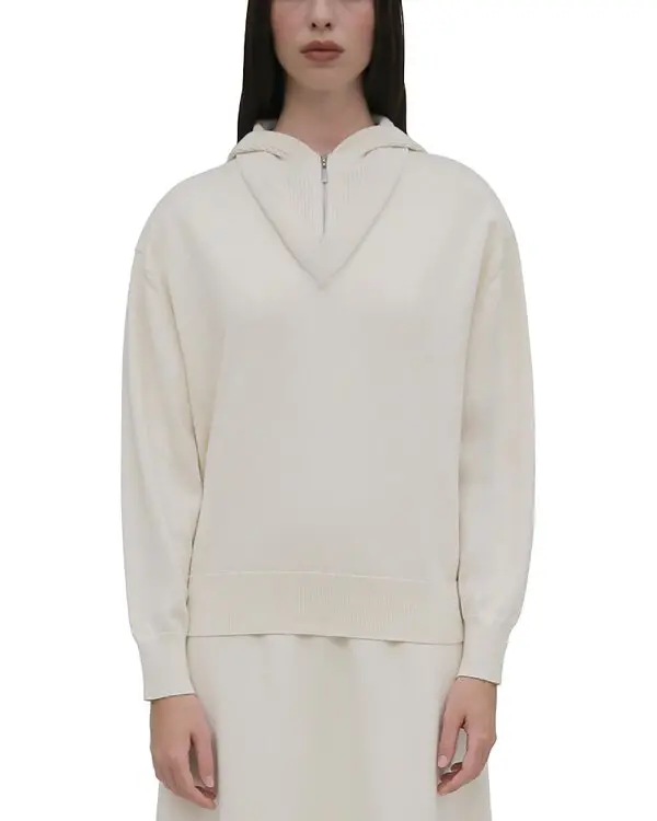 Rosetta Getty Double Layer Pullover Hoodie - Ivory