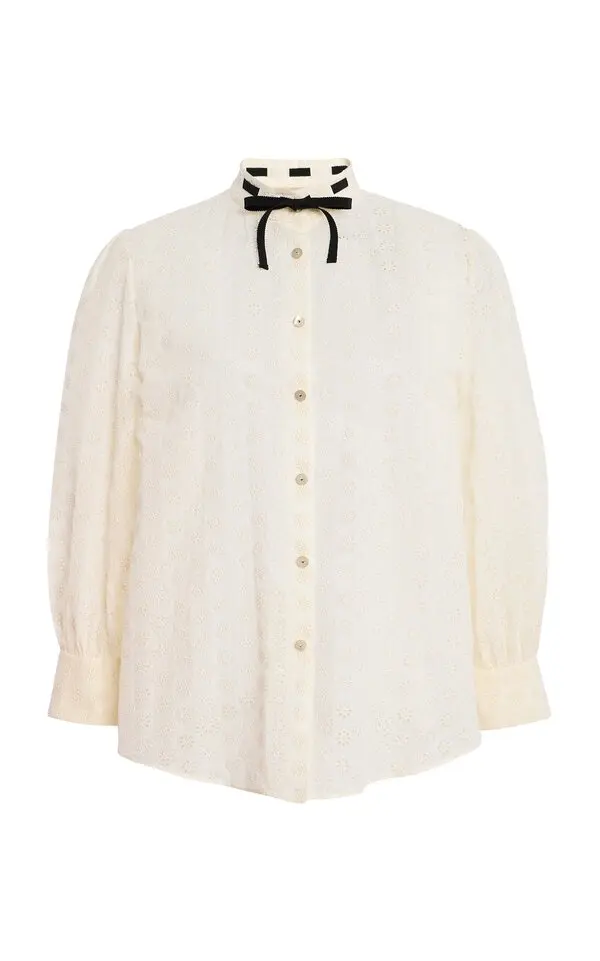 Valentino Garavani Embroidered Poplin Shirt - Ivory