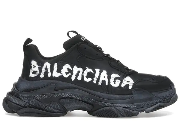 Balenciaga Triple S Graffiti Sneakers - Black/white