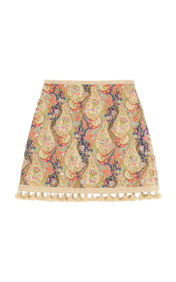 Valentino Garavani Embroidered Cotton Mini Skirt - Multi
