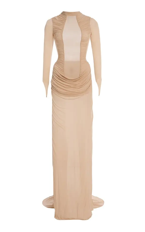 Burc Akyol Ruched Jersey Maxi Dress