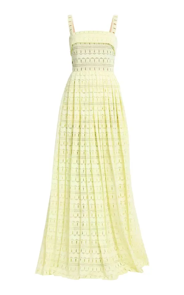 Elie Saab Macrame Maxi Gown - Yellow