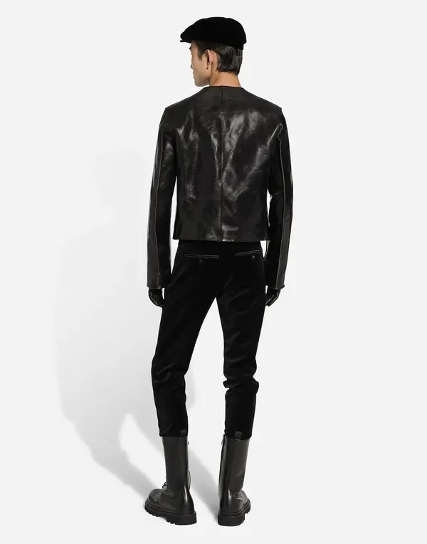 Dolce & Gabbana Collarless Leather Jacket