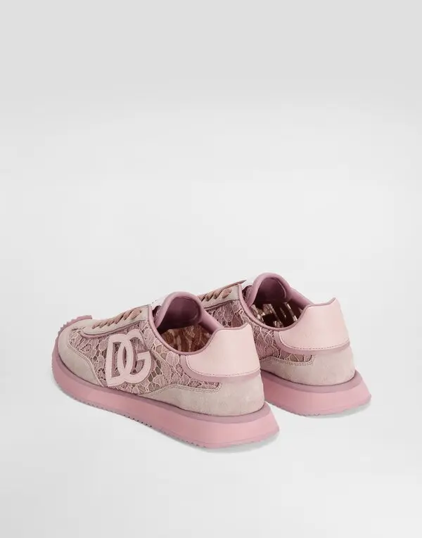 Dolce & Gabbana Dg Cushion Lace And Calfskin Sneakers - Multicolor