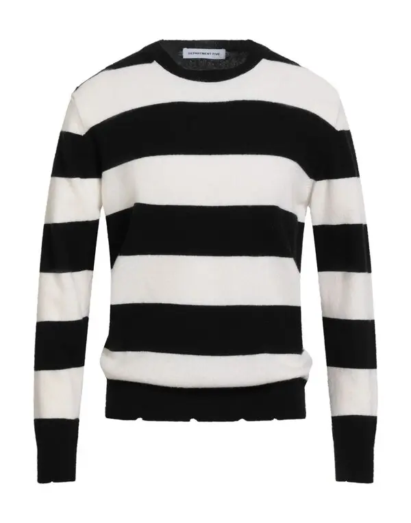 DEPARTMENT 5 Striped Intarsia-knit Wool Sweater - Black