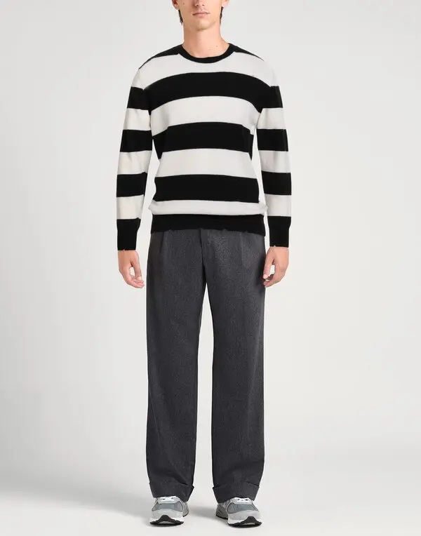 DEPARTMENT 5 Striped Intarsia-knit Wool Sweater - Black