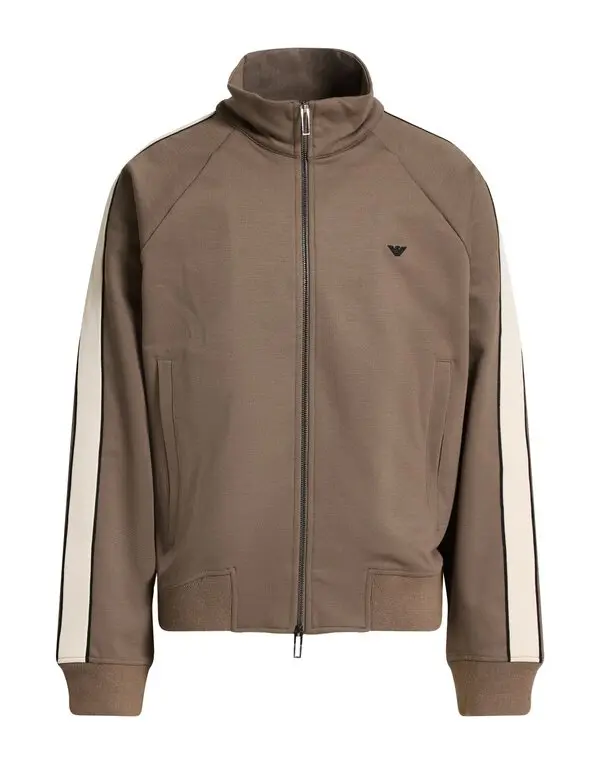 Emporio Armani Sweatshirt In Polyester, Wool, And Elastane - Beige