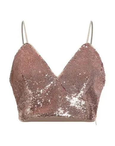 BALLANTYNE Crepe Crop Top With Appliqués And Sequins