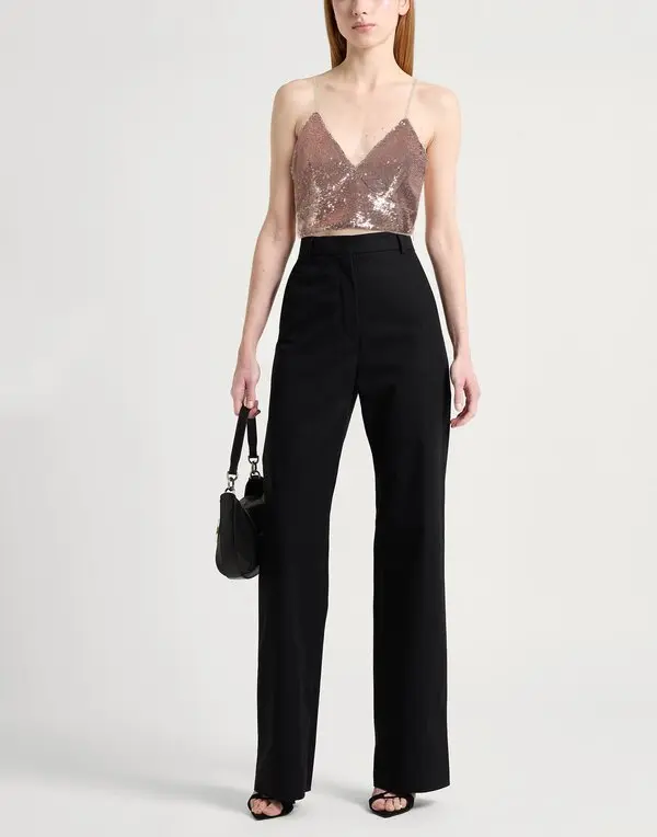 BALLANTYNE Crepe Crop Top With Appliqués And Sequins
