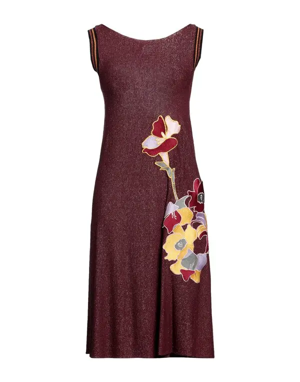 HANITA Midi Flared Dress With Appliqués