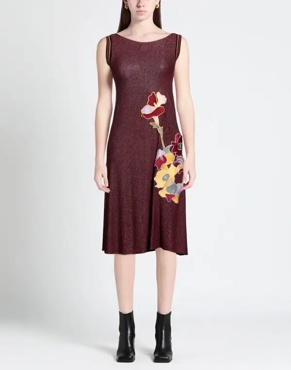HANITA Midi Flared Dress With Appliqués