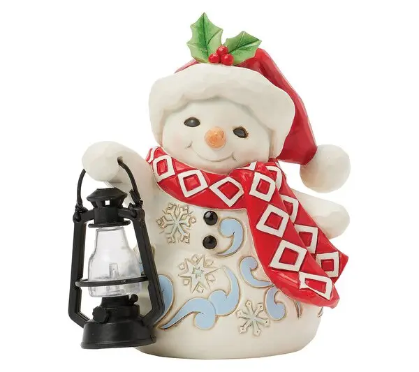 JIM SHORE Heartwood Creek Pint Snowman Oversize D Lantern - One-color