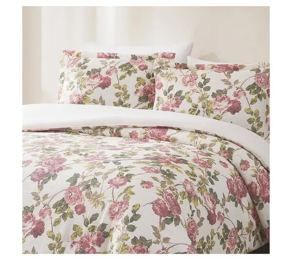 LUSH DECOR Vintage Rose Comforter 3pc Set King/ Cal King