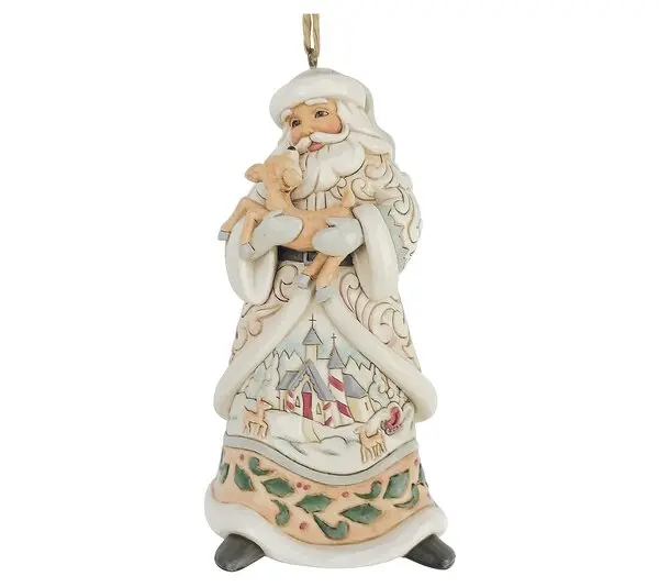 JIM SHORE Heartwood Creek Woodland Santa Holdin G Fawn Orn 4.7 - One-color
