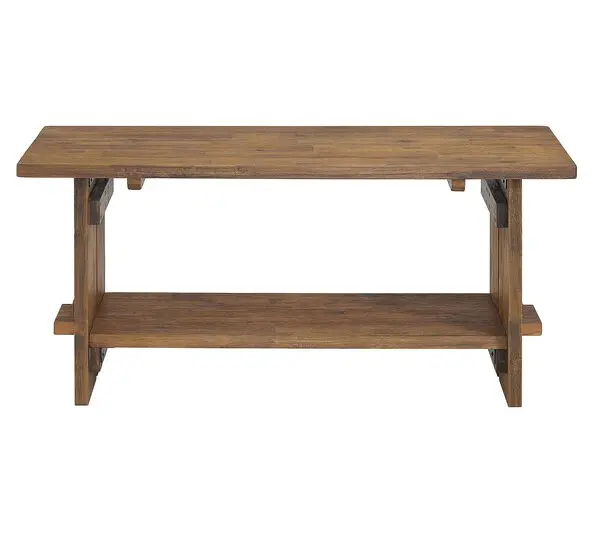 ALATERRE FURNITURE Bethel Acacia Wood 40' Bench W/ Shelf - One-color
