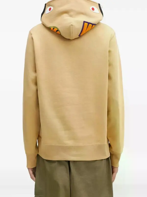 A BATHING APE Shark-motif Hoodie - Neutrals