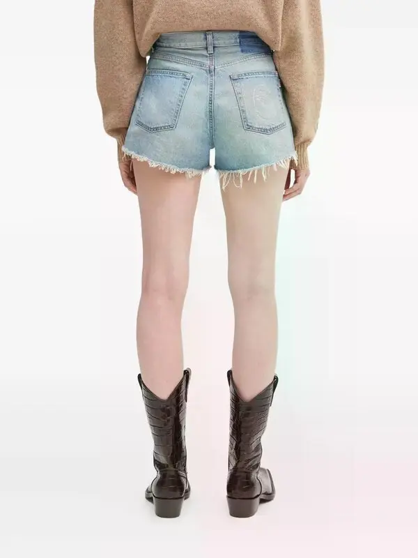 A BATHING APE Crystal Ape Head Denim Shorts
