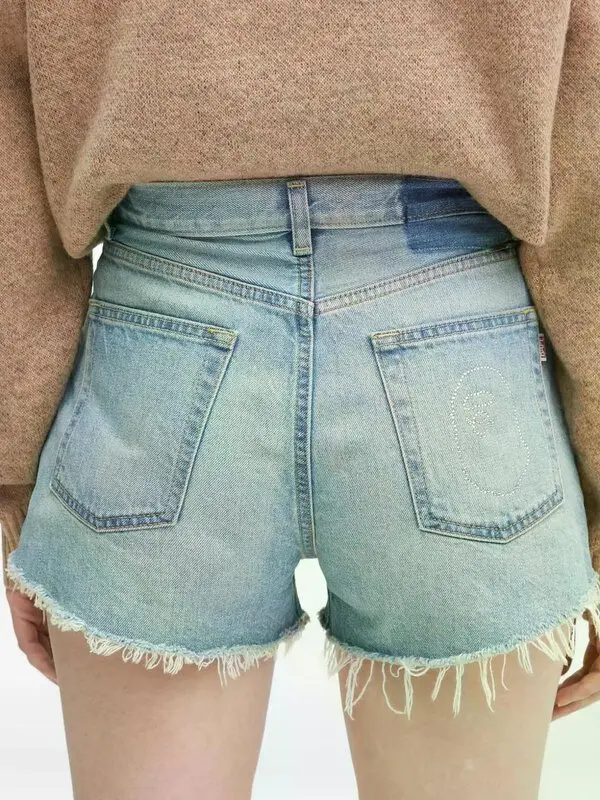 A BATHING APE Crystal Ape Head Denim Shorts