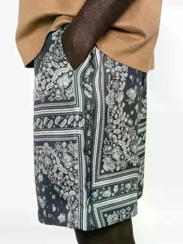 Fendi Bandana-print Silk Shorts