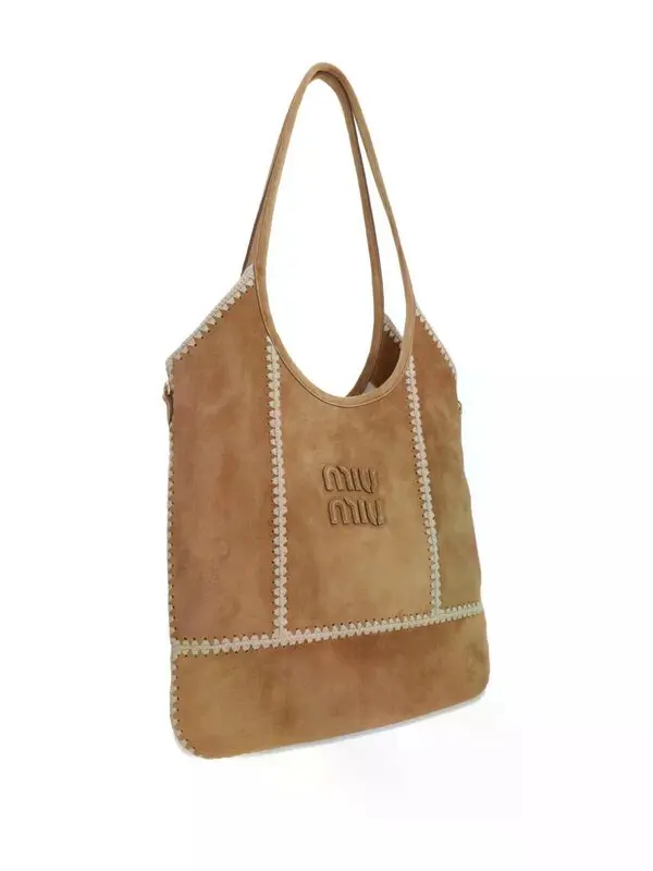 Miu Miu Suede Crochet Patchwork Tote