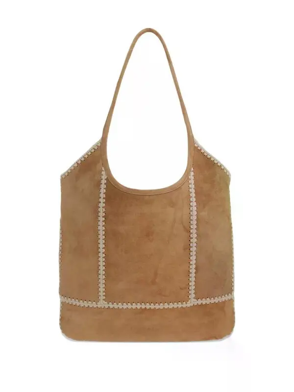 Miu Miu Suede Crochet Patchwork Tote
