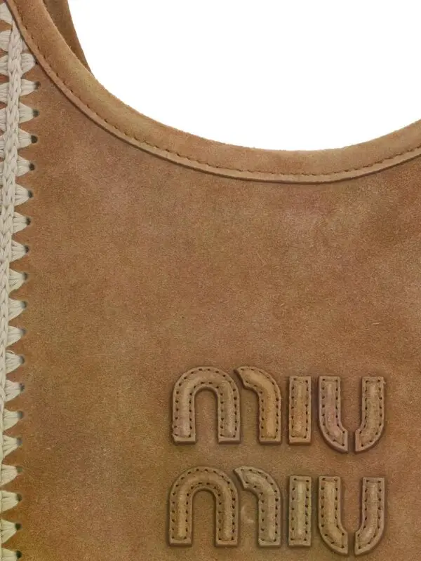 Miu Miu Suede Crochet Patchwork Tote