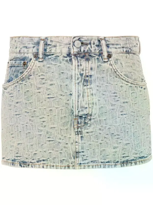 Acne Studios Monogram-jacquard Low-rise Denim Skirt