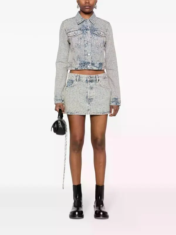 Acne Studios Monogram-jacquard Low-rise Denim Skirt