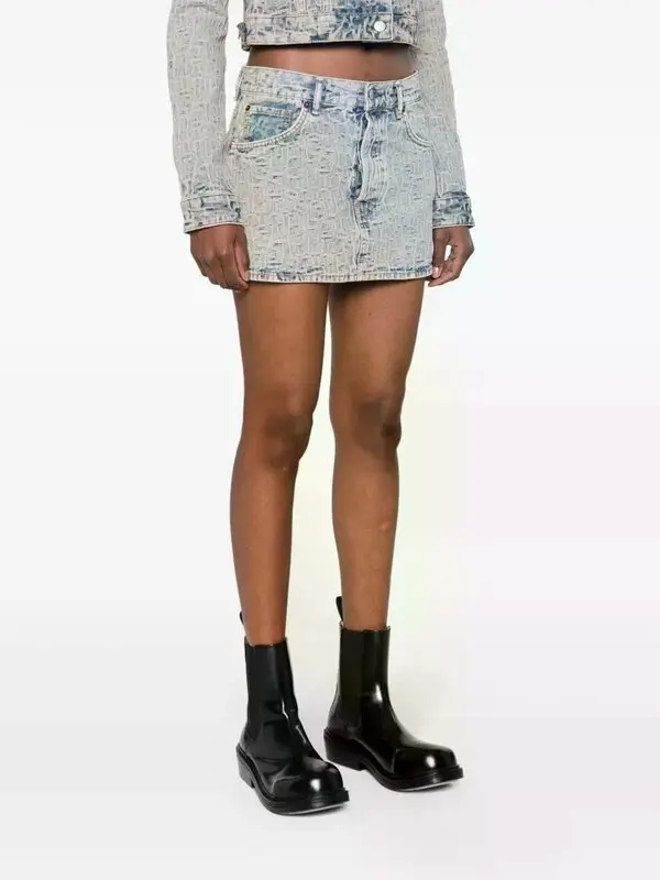 Acne Studios Monogram-jacquard Low-rise Denim Skirt
